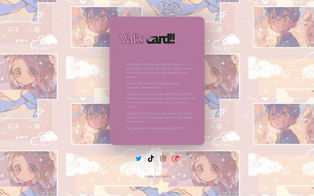 My card (Val's version)